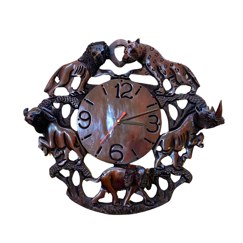 Round Big 5 Ebony Clock