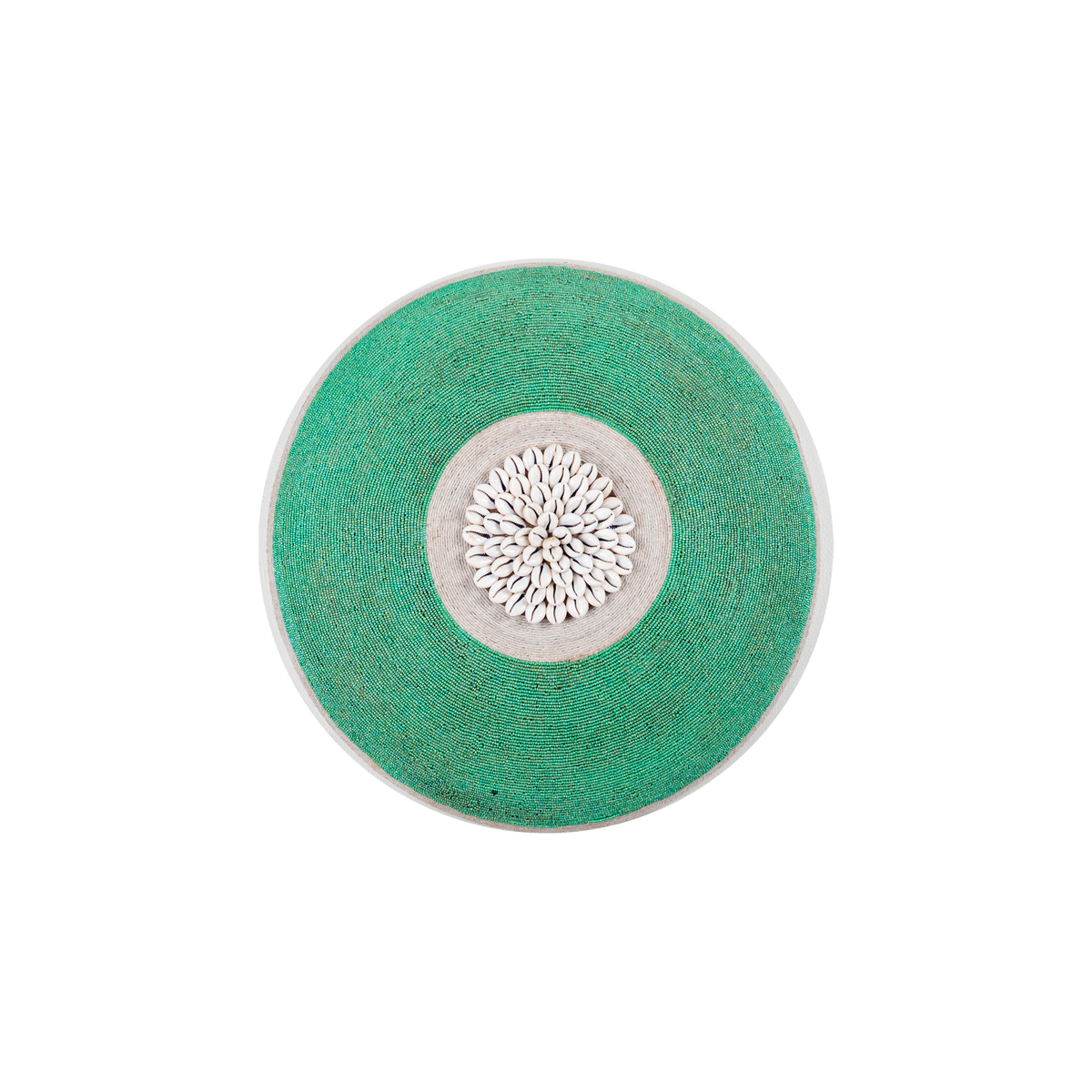 Beaded Wooden Shield With Shells (40x40)