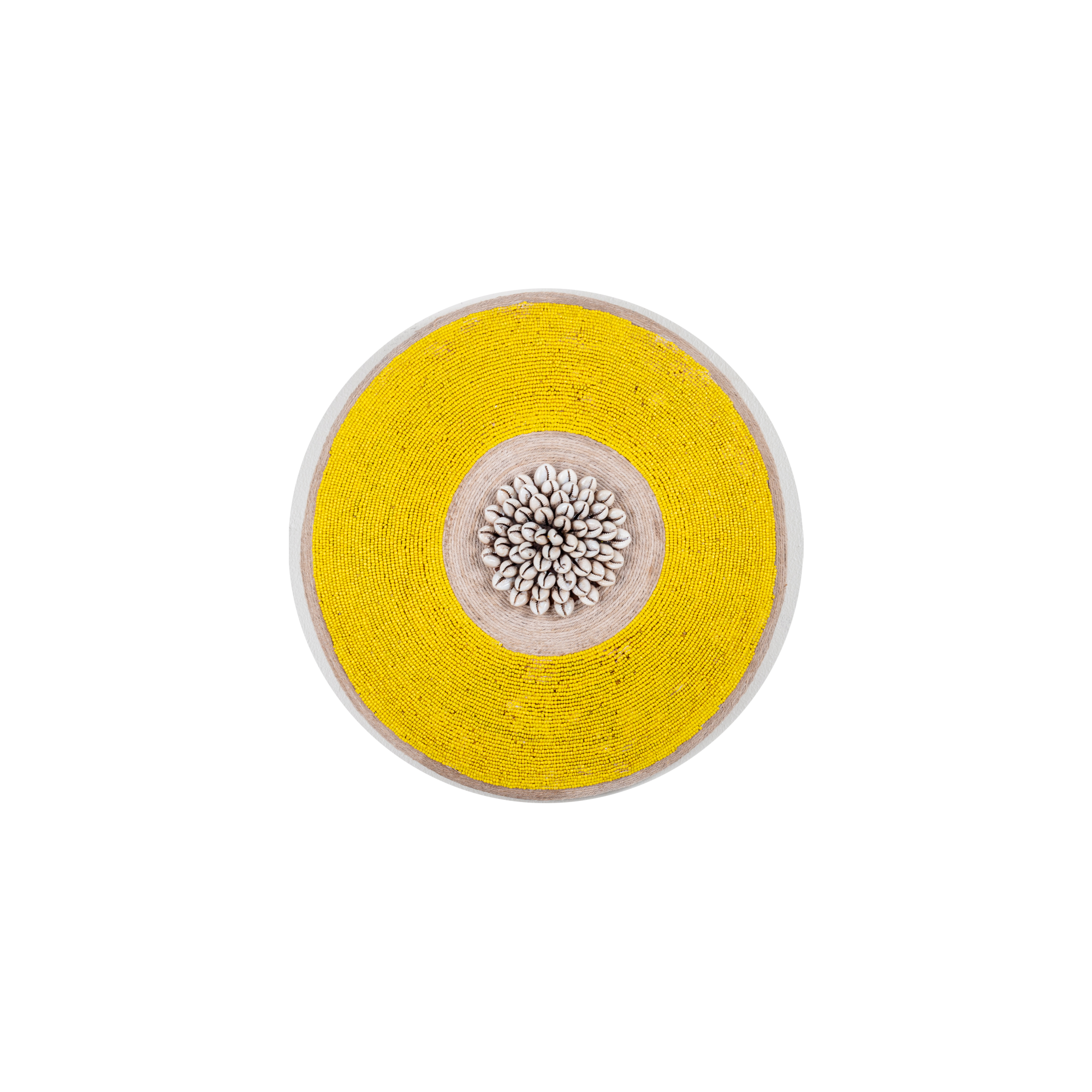 Beaded Wooden Shield With Shells (32x32)