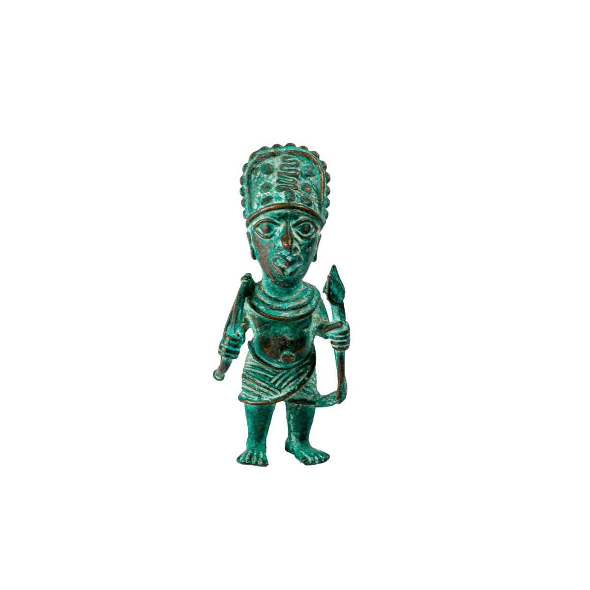Edo Tribe Benin Bronze Soldier Statue