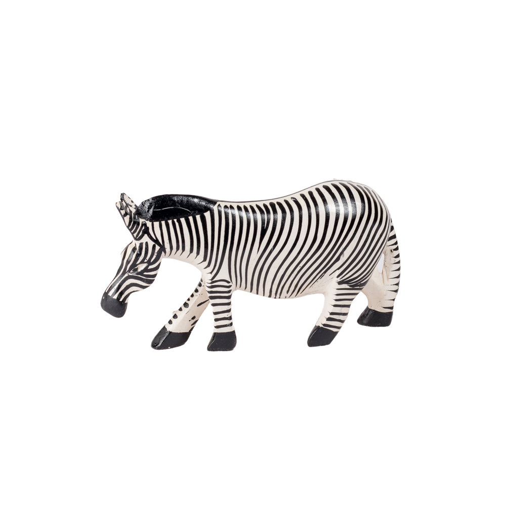 Carved Wooden Zebra Sculpture