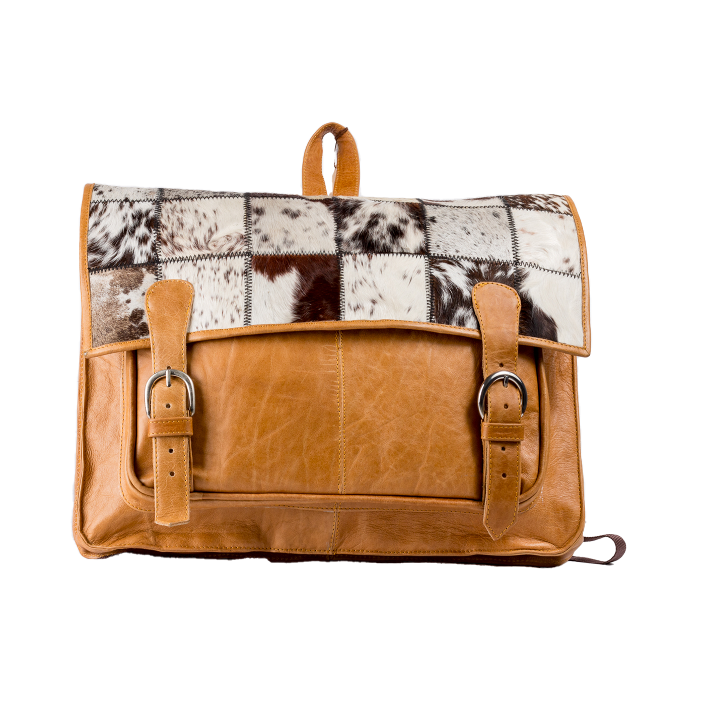 Large Nguni Patched Leather Briefcase/Backpack